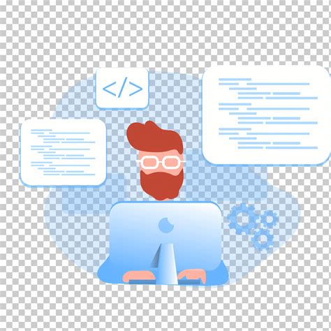 Coding Illustration Of A Programmer At Work Png Clipart Coding Computer Development