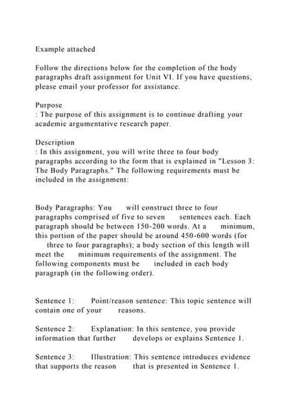 Must Use Attached Original Body Paragraphs To Make Revisionudocx