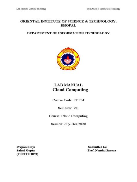 Cloud Computing Lab Manual 1 Pdf Platform As A Service Cloud Computing