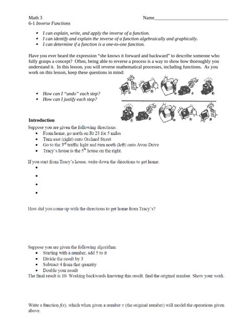 6 1 Inverse Functions Option 2 5 Pdf Function Mathematics Mathematics