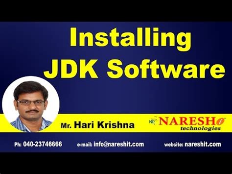 Installing JDK Software Core Java Tutorial Mr Hari Krishna Video