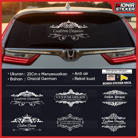 Jual Stiker Nama Motif Kaca Mobil Cutting Sticker Custom Huruf Variasi