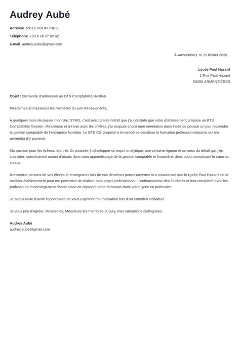 Lettre De Motivation Pour Bts Sp S De Valeur Exemple Lettre De Hot Sex Picture