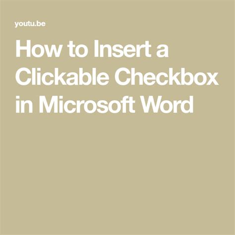 How To Insert A Clickable Checkbox In Microsoft Word Microsoft Word