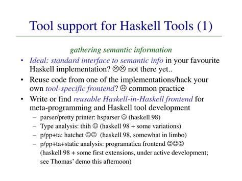 PPT Tool Support For Refactoring Functional Programs PowerPoint