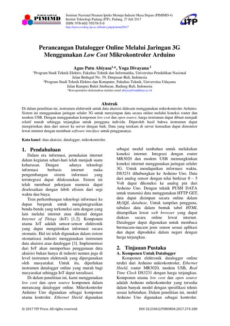 Pdf Perancangan Datalogger Online Melalui Jaringan 3g Menggunakan Low