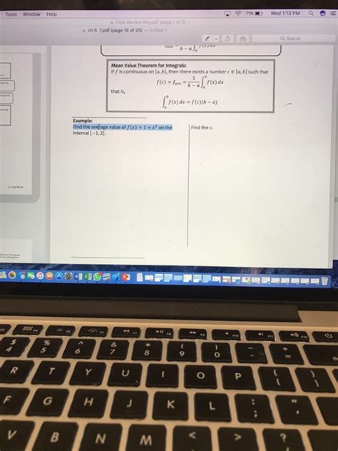 solved mean value theorem for integrals if f is continuous