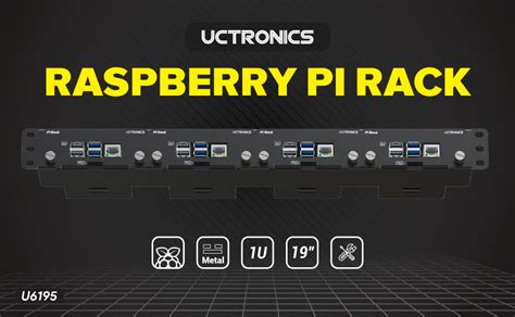 UCTRONICS Front Removable Raspberry Pi U Rack Mount With Mounting Brackets For Raspberry Pi
