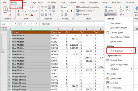 atajo para ocultar columnas en excel