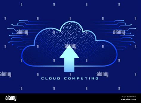 cloud computing background with upload arrow symbol stock vector image