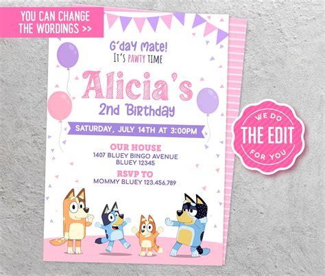 Bluey Birthday Party Free Printable Birthday Invitations Porn Sex Picture