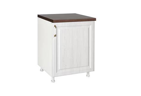 Кухненски шкаф долен с една врата Rustic D60 1v бял • Модулна кухня Rustic бяла • Мебели Монема