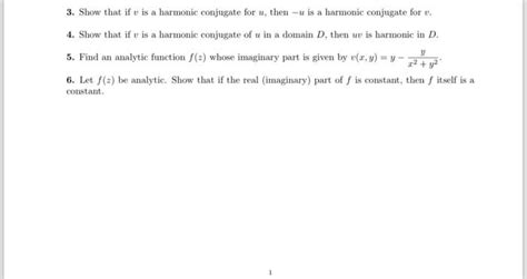 Solved Show That If V Is A Harmonic Conjugate For Chegg Com
