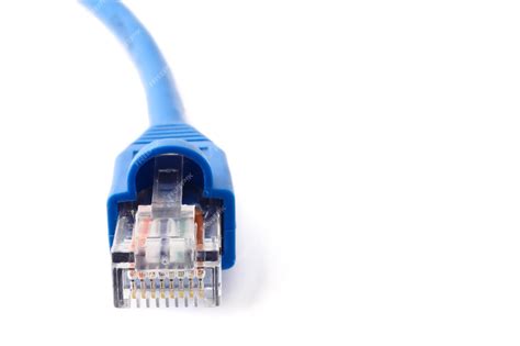 premium photo lan network connection cable on white background free