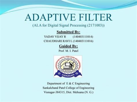 Adaptive Noise Cancellation Pptx Digital Audio Computer Software And Applications