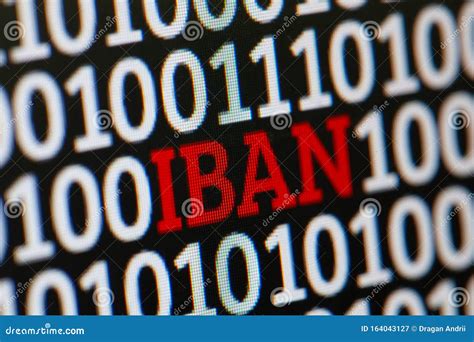 IBAN International Bank Account Number Binary Code Of Zeros And Ones In The Background Stock