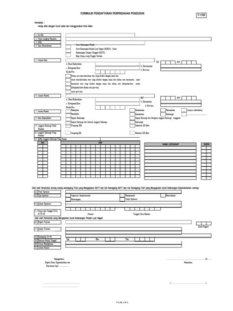 Form F 1 03 Perpindahan Penduduk Pdf