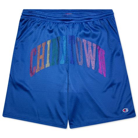 Chinatown Rhinestone Arch Shorts Royal Feature