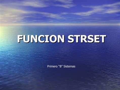 Strset Ppt