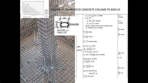 Design Of Reinforced Concrete Columns To Bs8110 Youtube