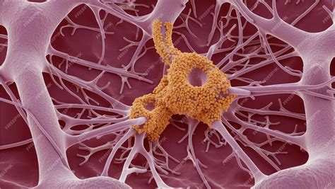 Detailed Microscopic View Of Cell Structures In A Biological Context Premium Ai Generated Image