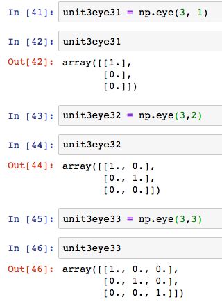 Python NumPy 独学ベクトル行列の生成初期化方法 3 単位行列の生成 identityeyeについてサンプルコードとともにサクッとわかりやすくまとめました