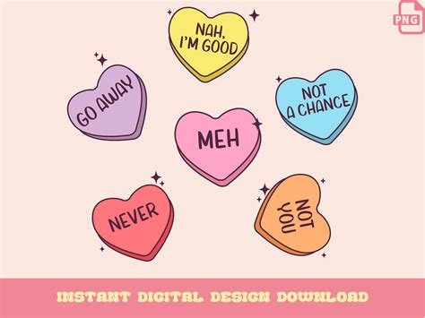 Funny Retro Candy Hearts Design Graphic By Gingers Artspace · Creative