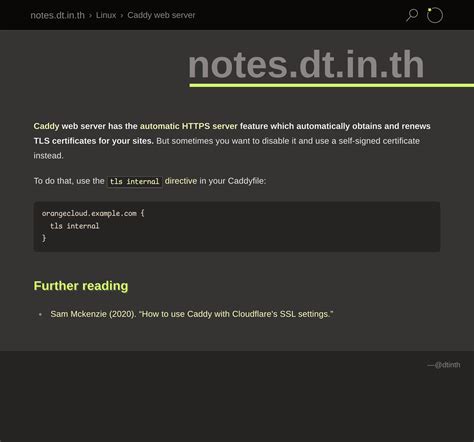 Making Caddy Use A Self Signed Ssl Certificate Th
