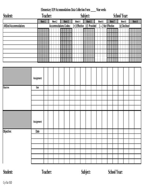IEP DATA COLLECTION Doc Template PdfFiller