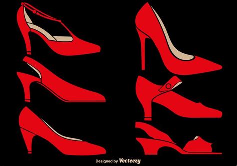 Vector Elegant Red Slippers Set 155663 Vector Art At Vecteezy