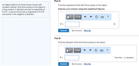Solved An Object Acted On By Three Forces Moves With