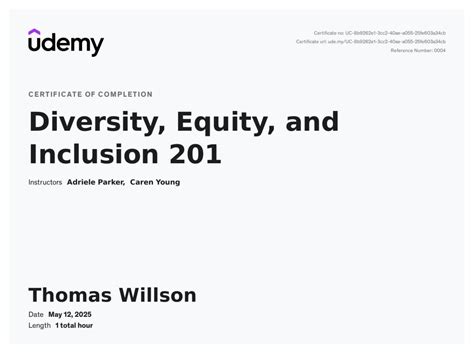 Udemy Course Completion Certificate Thomas Willson Mba