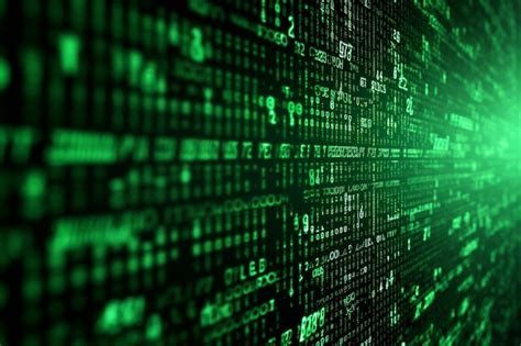 Binary Elegance Green Digital Data On Computer Screen Premium Ai Generated Image