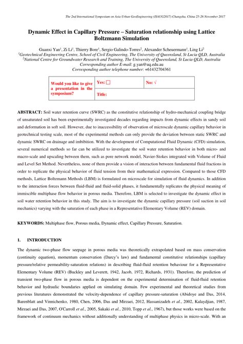 Pdf Dynamic Effect In Capillary Pressure Saturation Relationship