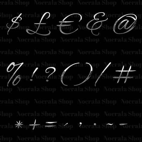 Silver Chrome Cursive Alphabet Clipart Png Clip Art Silver Chrome