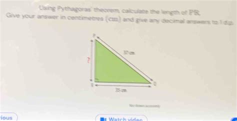 Solved Using Pythagoras Theorem Calculate The Length Of Pb Give Your Answer In Centimetres