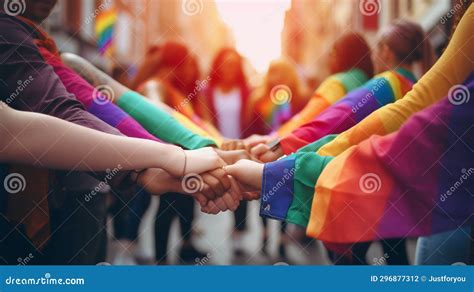 Lgbt Group Embracing Unity Outdoors In The City Generative Ai Stock Illustration Illustration
