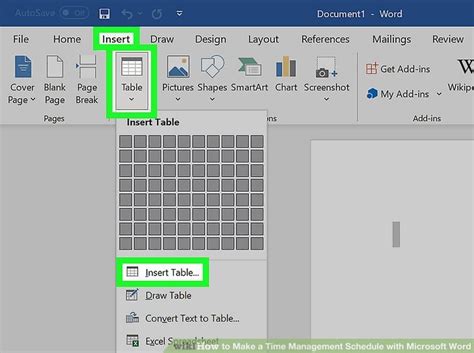 How To Make A Time Management Schedule With Microsoft Word
