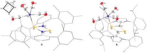 Solid State Structures Of 5 And 6 Protons And Solvents Are Omitted For