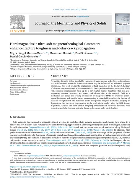 Pdf Hard Magnetics In Ultra Soft Magnetorheological Elastomers Enhance Fracture Toughness And