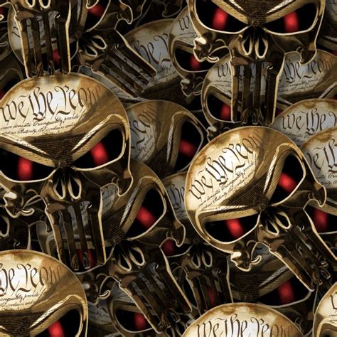 Gold Constitutional Punisher Skull 22 Pattern Crew
