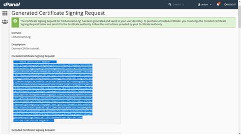 How To Generate A Certificate Signing Request Csr In Cpanel Certum