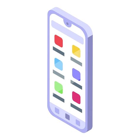 Premium Vector Smartphone Showing A List Of Colorful Application Icons In Isometric View