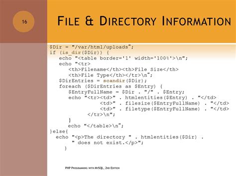 Chapter 5 Working With Files And Directories Php Programming With Mysql
