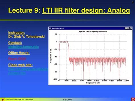 PPT Lecture LTI IIR Filter Design Analog PowerPoint Presentation ID