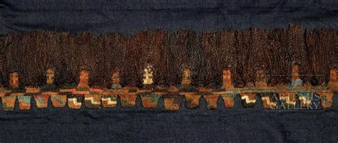 Bid Now Proto Nazca Polychrome Textile Border W 24 Munecas