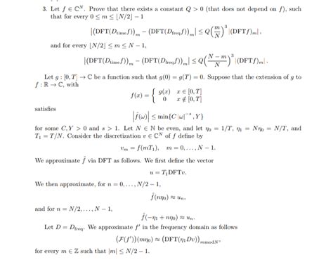 Solved Numerical Fourier Analysis Let Dft And Idft Denote