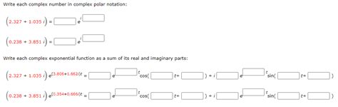 Solved Write Each Complex Number In Complex Polar Notation
