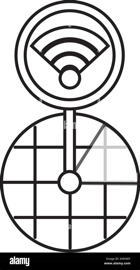 Gps Navigation Screen Pointer Map Wifi Connection Stock Vector Image