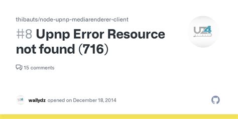 Upnp Error Resource Not Found 716 · Issue 8 · Thibautsnode Upnp Mediarenderer Client · Github